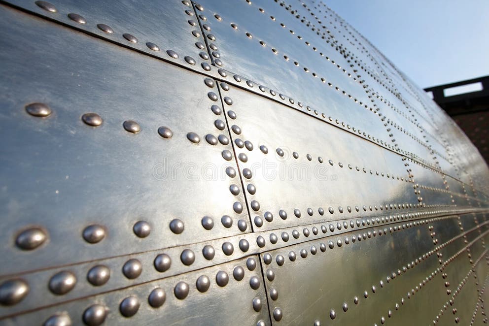 Polished Metal Background with Rivets Stock Illustration - Illustration ...