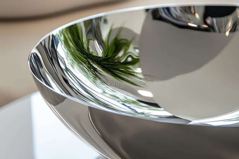 A Polished Metal Mirror Surface with a High-gloss, Perfectly Smooth ...