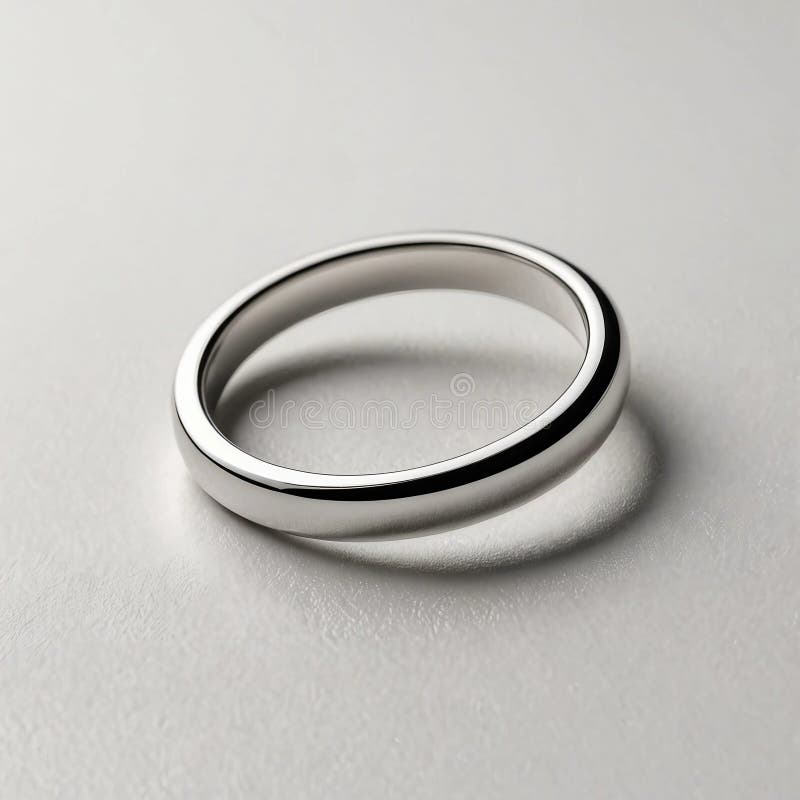 Polished Metal Ring Displayed on a Plain Grey Surface Stock Image ...