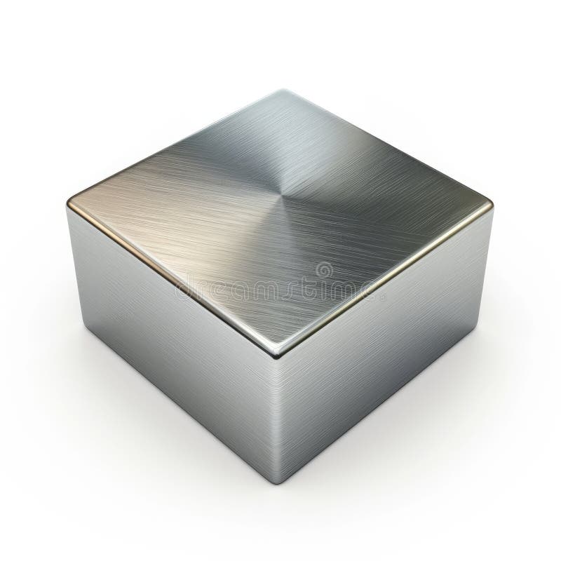 Brushed Metal Cube: Industrial Design Element Stock Illustration ...
