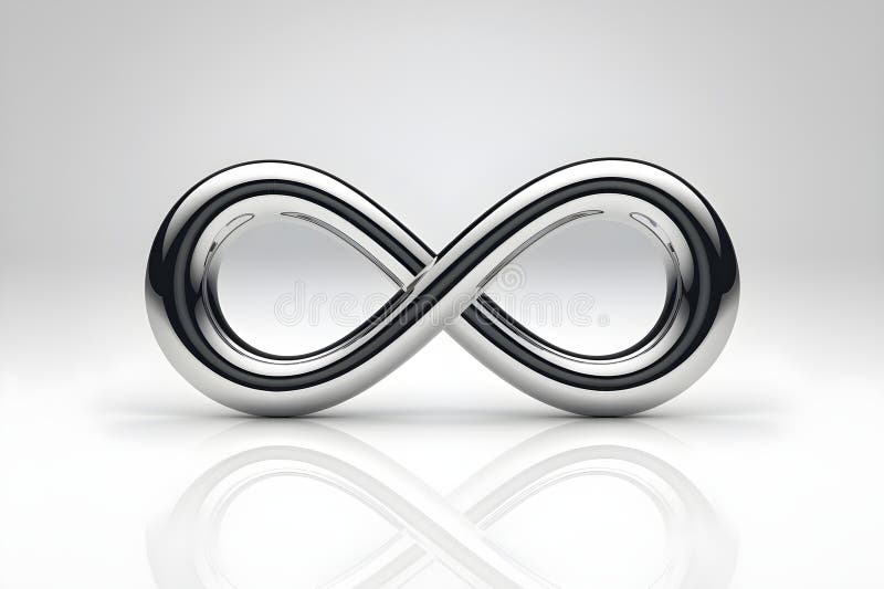 Polished Metallic Infinity Symbol with Reflective Curves Against ...
