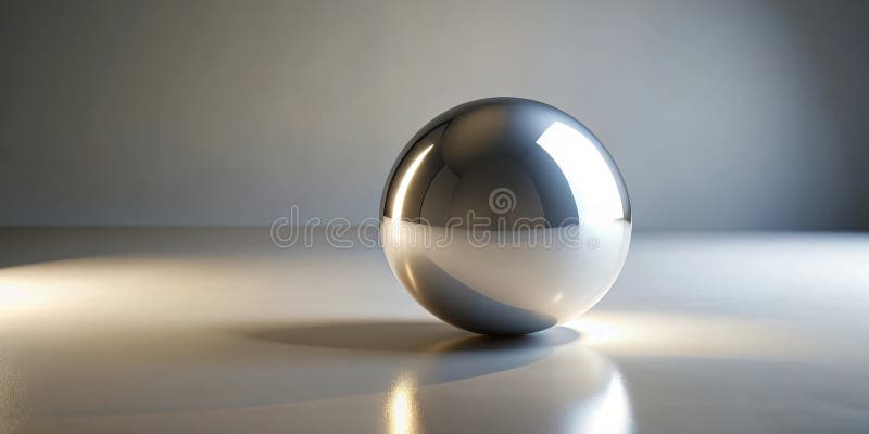 A Polished Metallic Sphere Reflecting Light on a Smooth Surface ...