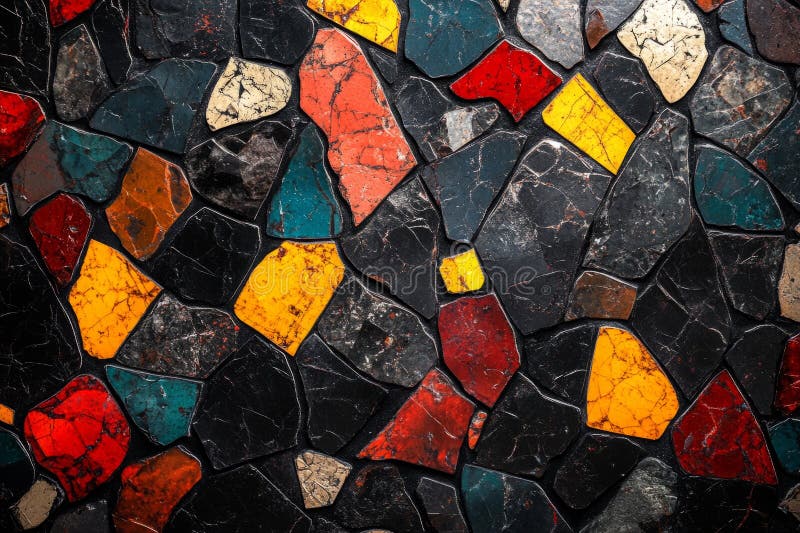 Polished Mosaic Tiles Showcasing Vibrant Colors and Textures, Creating ...