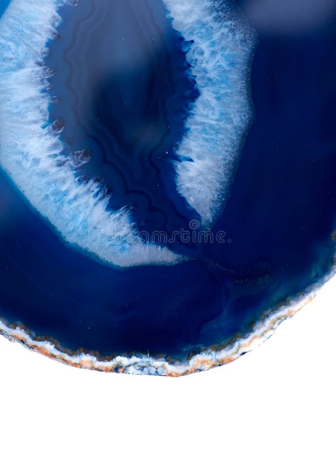 Polished Slice of Blue Agate Gemstone Stock Photo - Image of beautiful ...