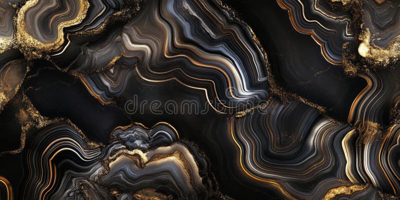 Polished Obsidian Stone Texture with a Deep Black Mirror-like Surface ...