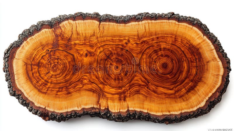 Polished Olive Wood Slice, Rustic Texture, White Background, Natural ...
