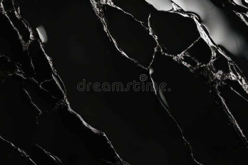 A Polished Onyx Stone Texture, with Silver Veins Running through Deep ...