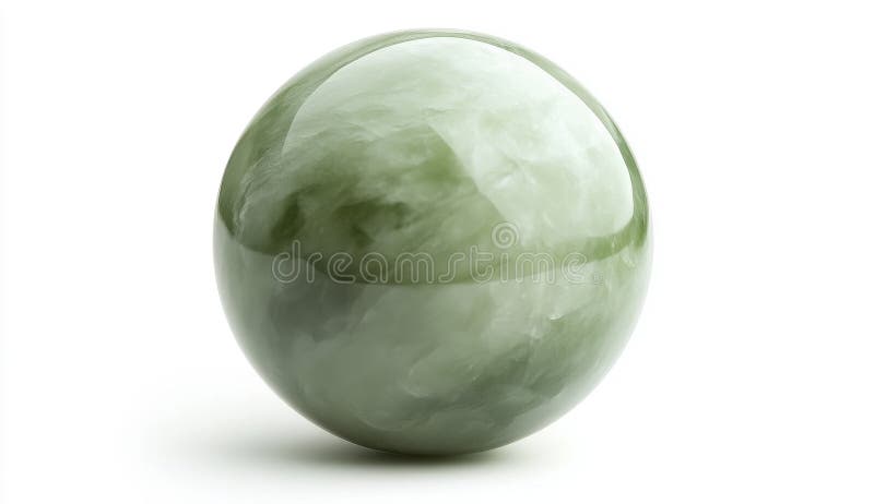 Pale Green Polished Sphere on White Background Stock Illustration ...