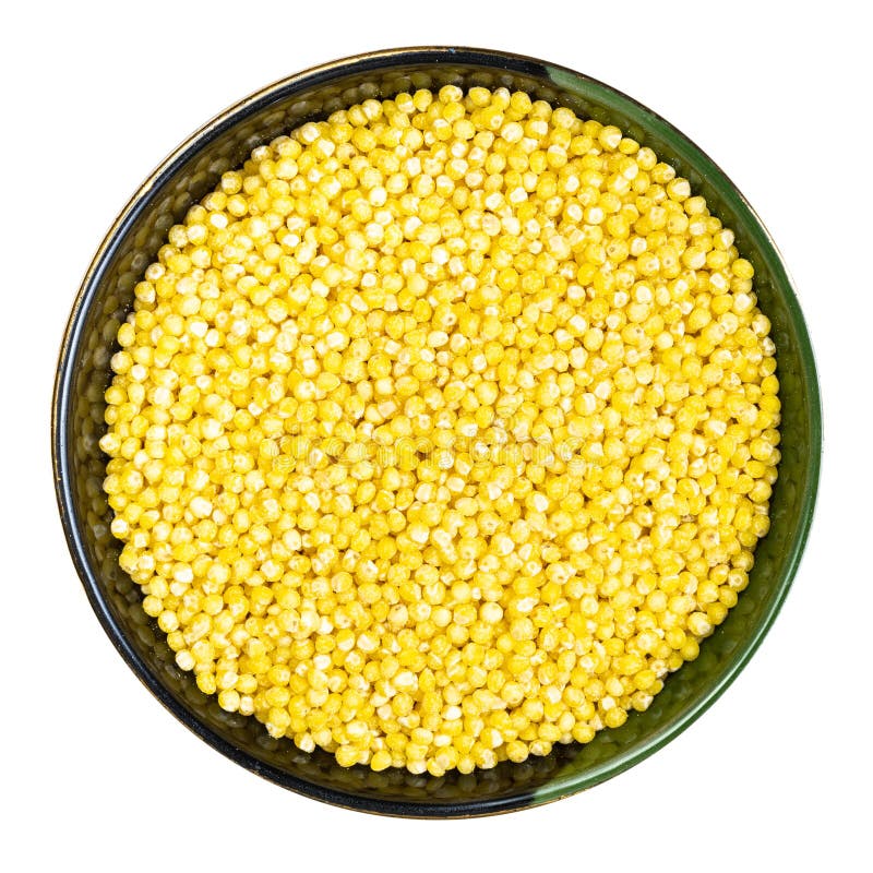 Polished Proso Millet in Round Bowl Isolated Stock Image - Image of ...