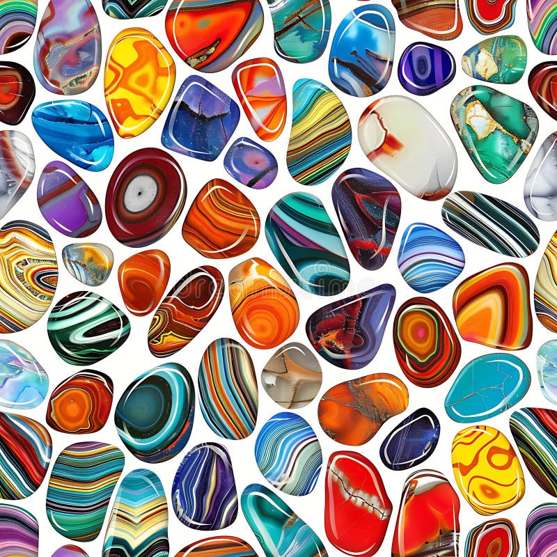 Polished Raw Gemstones Repeating Pattern Stock Illustration ...