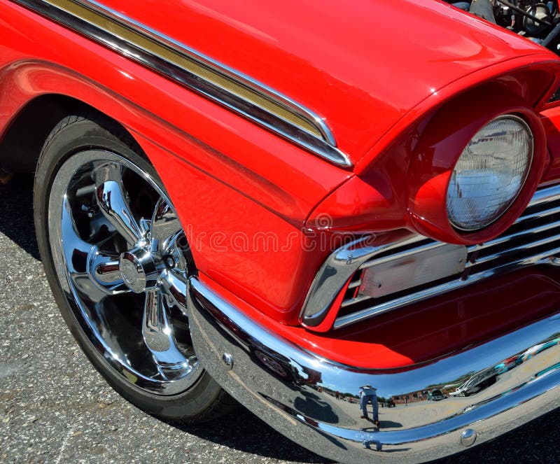 Polished red car stock photo. Image of labor, urban, station - 30498262