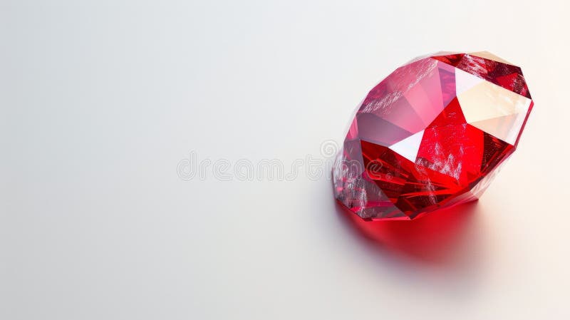 A Polished Red Gem Resting on a Smooth Surface Under Bright Lighting ...