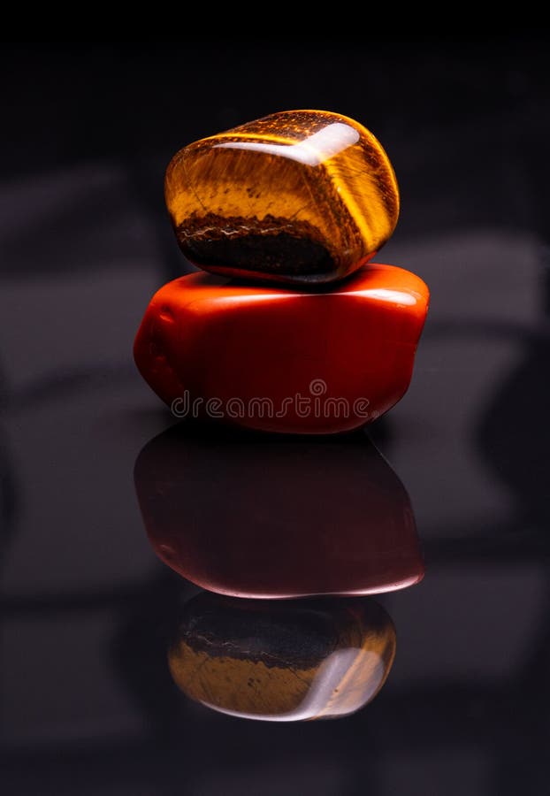Polished Red Jasper and Tiger-eye Stock Photo - Image of formation ...