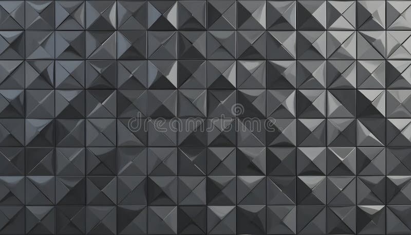 Polished Semigloss Triangular Tile Wall Background with 3D Black Blocks ...