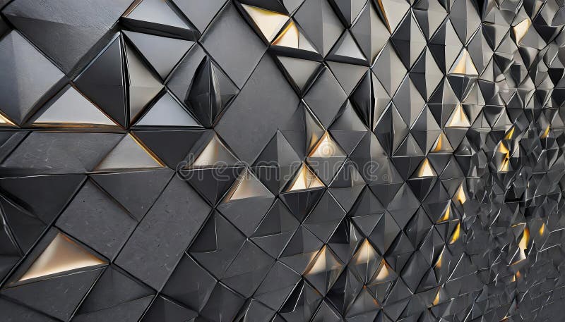 Polished Semigloss Wall Background Featuring D Black Triangular Tiles ...