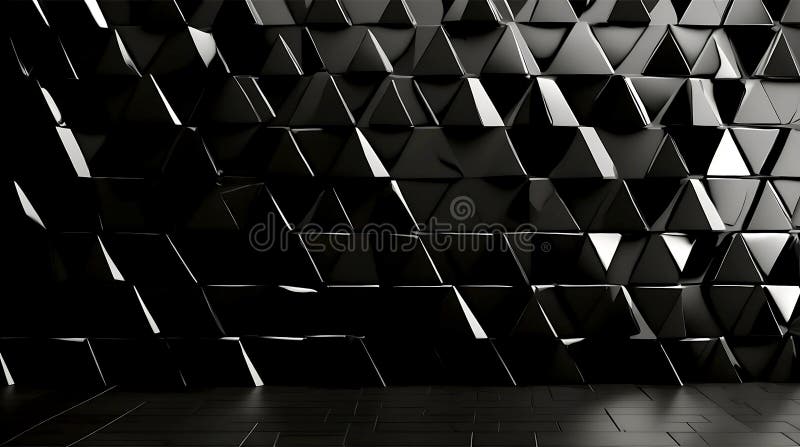 Polished, Semigloss Wall Background with Tiles. Triangular, Tile ...