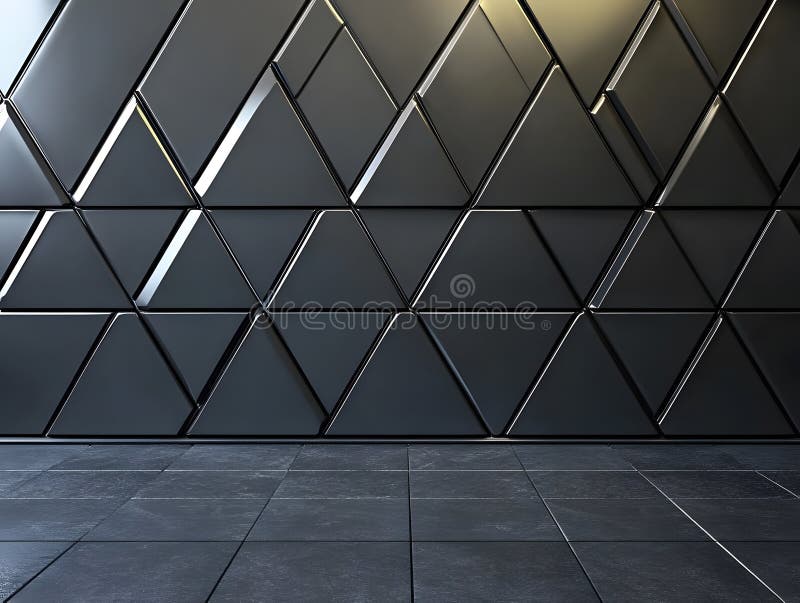 Polished, Semigloss Wall Background with Tiles. Triangular, Tile ...