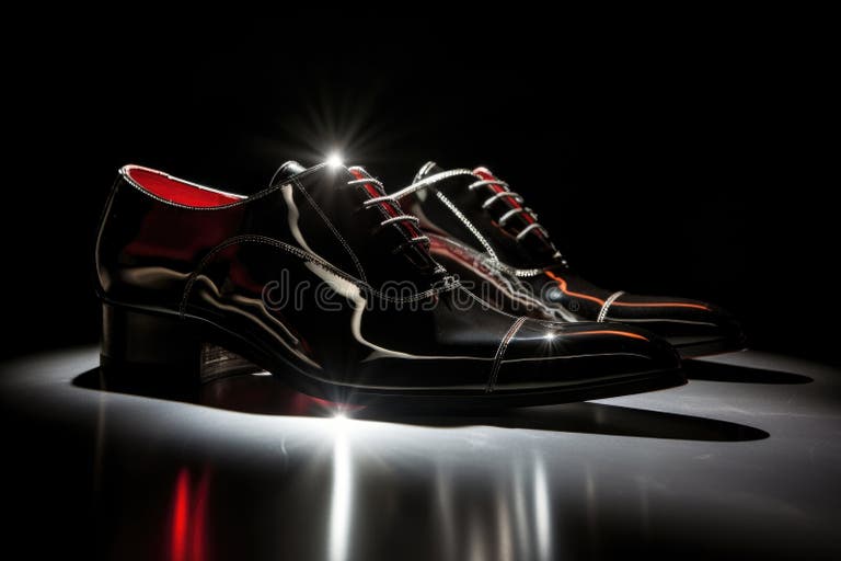 Polished Shoes with a Spotlight, Creating a Dramatic Effect Stock Photo ...