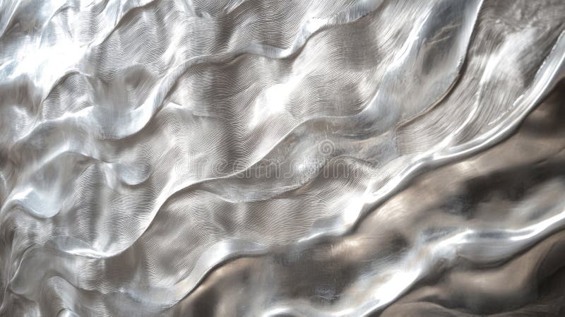 Polished Silver Backdrop with Texture and Reflective Waves Stock ...