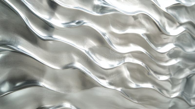 Polished Silver Backdrop with Textured Waves and Reflective Surface ...
