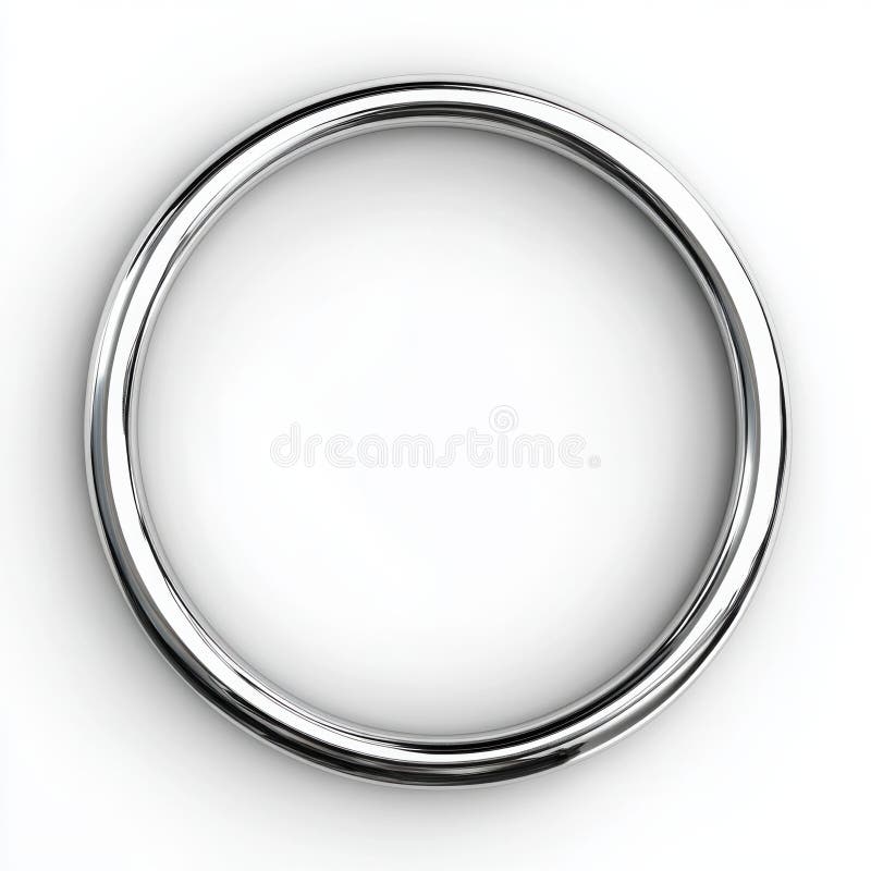 Polished Silver Metal Ring on White Background with Subtle Reflection ...