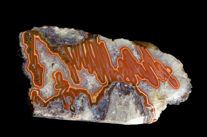 Polished Slab of Striking Red Agate Stock Image - Image of mineral ...