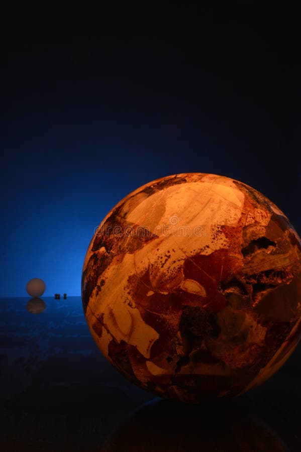 Polished Stone Sphere As Sculpture Stock Photo - Image of perimeter ...