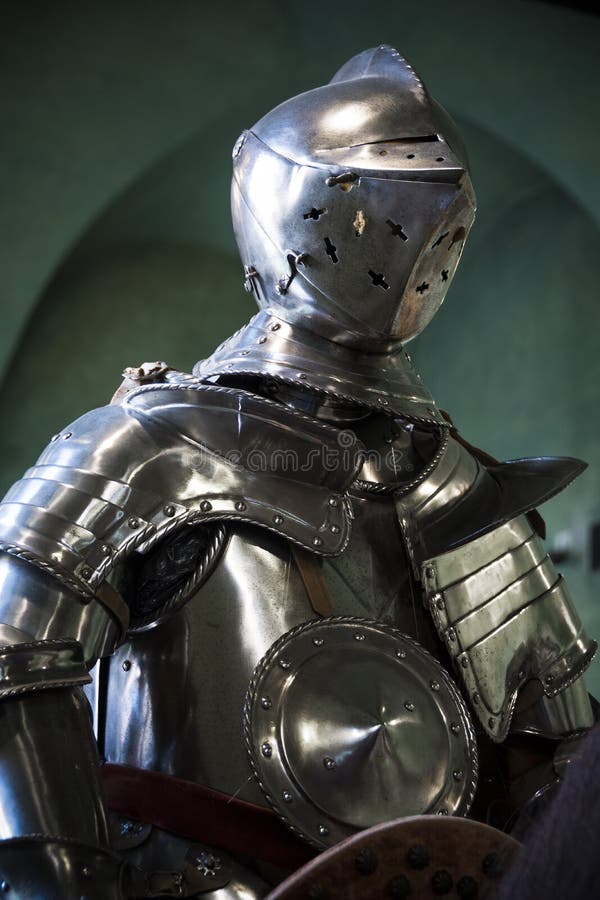 Polished Suit of Medieval Armour Stock Image - Image of history, armour ...