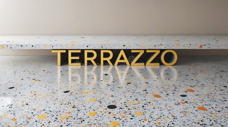 Polished Terrazzo with Bold Text Highlighting a Decorative Element in ...