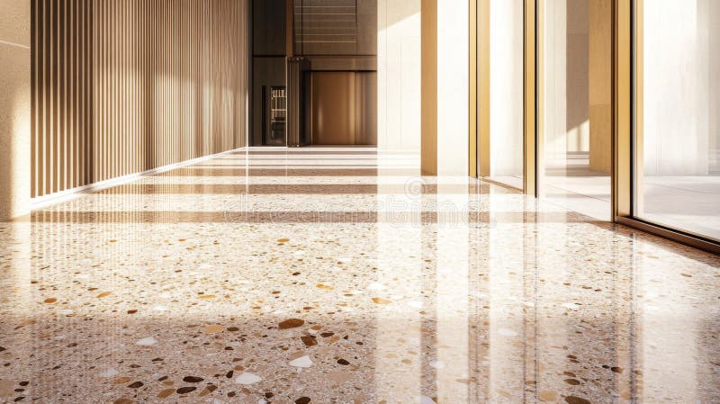 Polished Terrazzo Floor in a Modern Lobby Stock Illustration ... Polished Terrazzo Floor in a Modern Lobby Stock Illustration ...