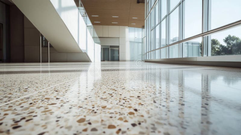 Polished Terrazzo Flooring in a Modern Office Building Stock ... Polished Terrazzo Flooring in a Modern Office Building Stock ...