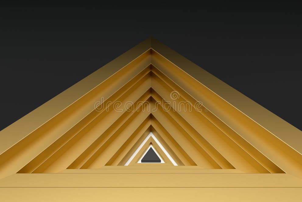Polished Triangle Metal Frame, 3d Rendering Stock Illustration ...