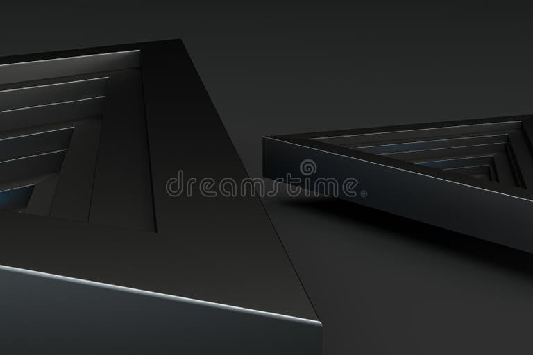 Polished Triangle Metal Frame, 3d Rendering Stock Illustration ...