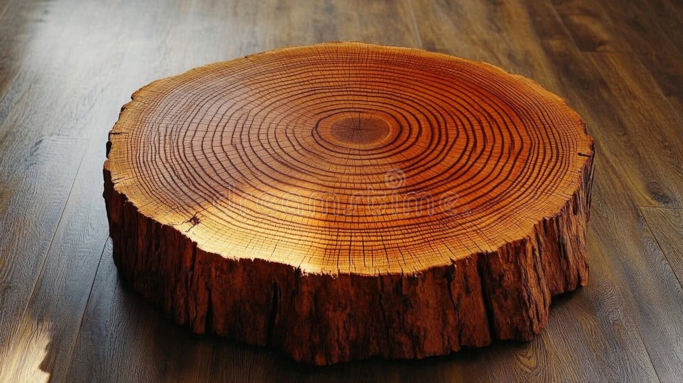 Polished Wooden Tree Trunk Cross Section Display Stock Illustration ...