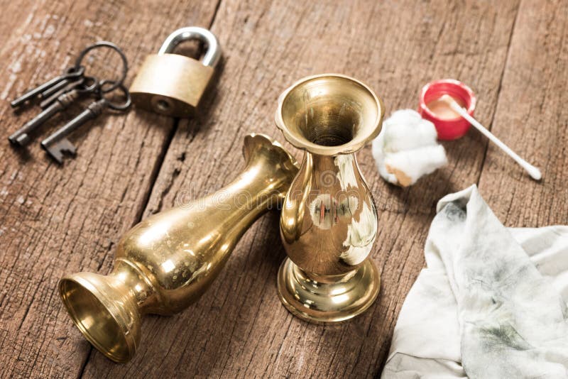 Polishing brass stock photo. Image of shiny, antique - 61535820