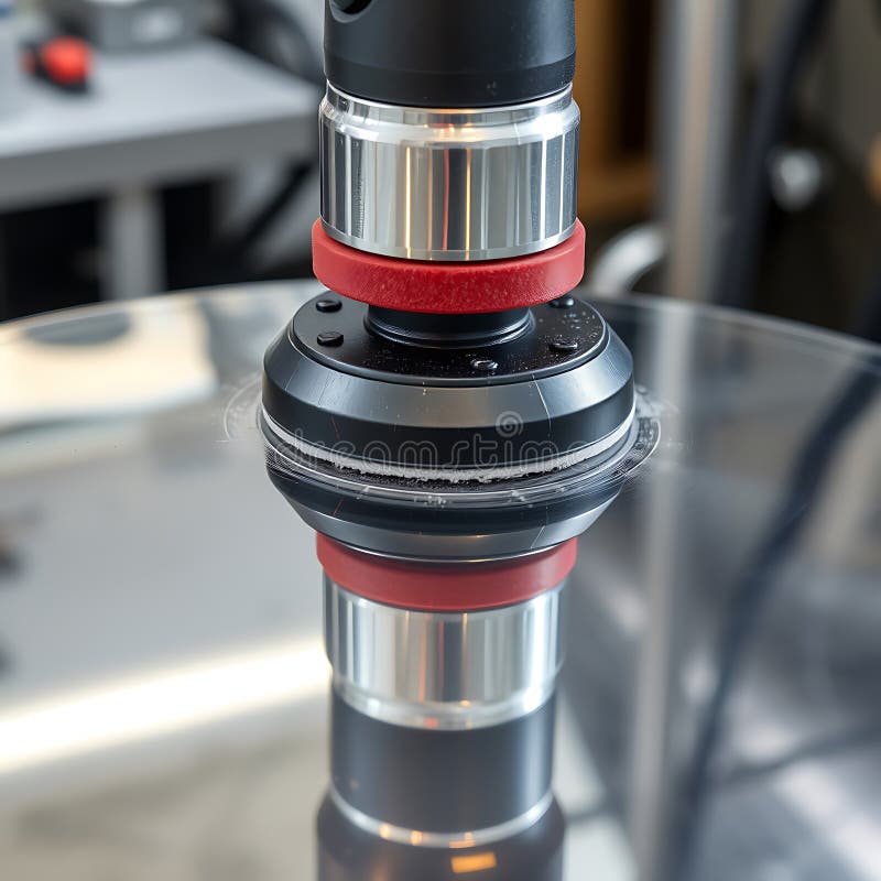 A Polishing Tool on a Rotating Stand with Visible Streaks on a Mirror ...