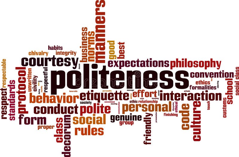 Politeness word cloud stock vector. Illustration of politeness - 275335899