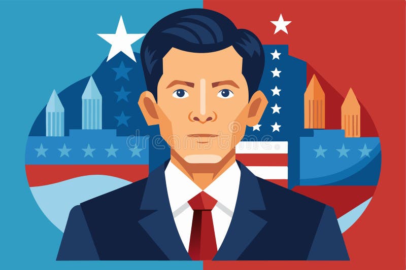 A Political Candidate S Customizable Illustration Features a Stylized ...