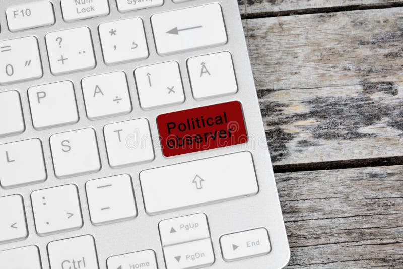 Political Concept: Computer Keyboard with Word Political Observer Stock ...