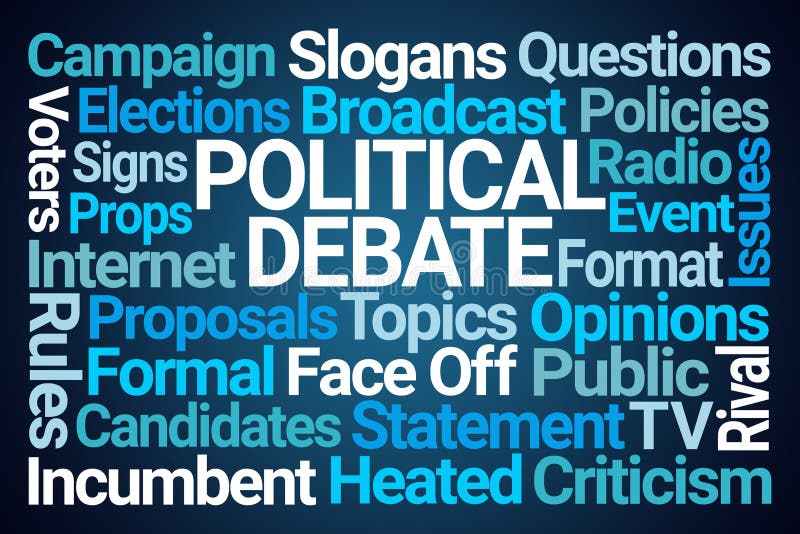 Debate Word Sign Flat Concept Stock Vector - Illustration of discussion ...
