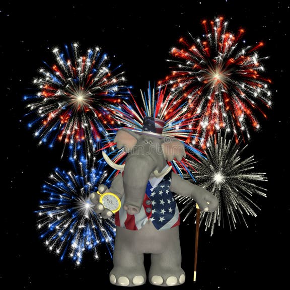 Political Elephant - Fireworks Editorial Stock Photo - Illustration of ...