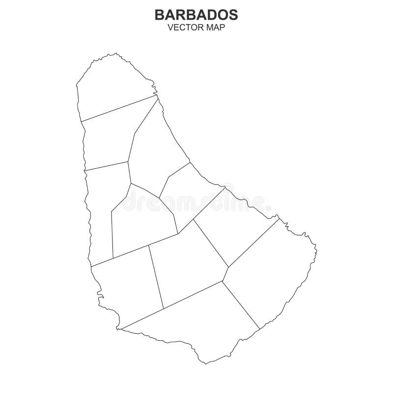 Political Map of Barbados on White Background Stock Vector ...