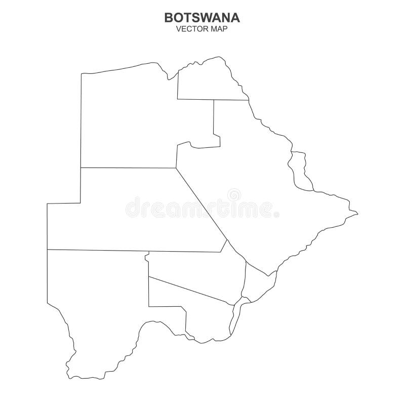 Political Map of Botswana Isolated on White Background Stock Vector - Illustration of africa ...