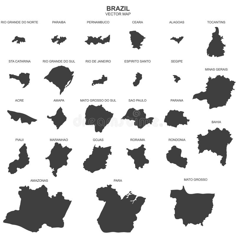 Political Map of Brazil on White Background Stock Vector - Illustration ...