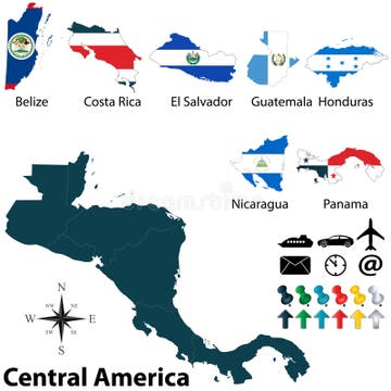 Political Map of Central America Stock Vector - Illustration of symbol ...