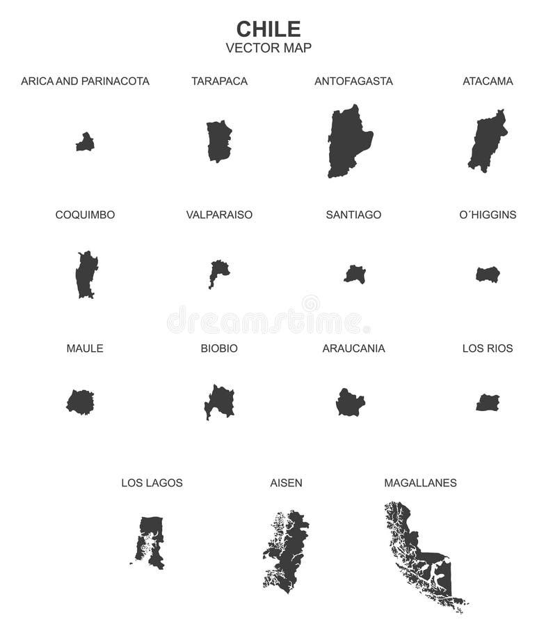 Political Map of Chile Isolated on White Background Stock Vector ...