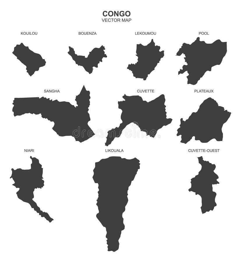 Political Map of Congo Isolated on Transparent Background Stock Vector ...