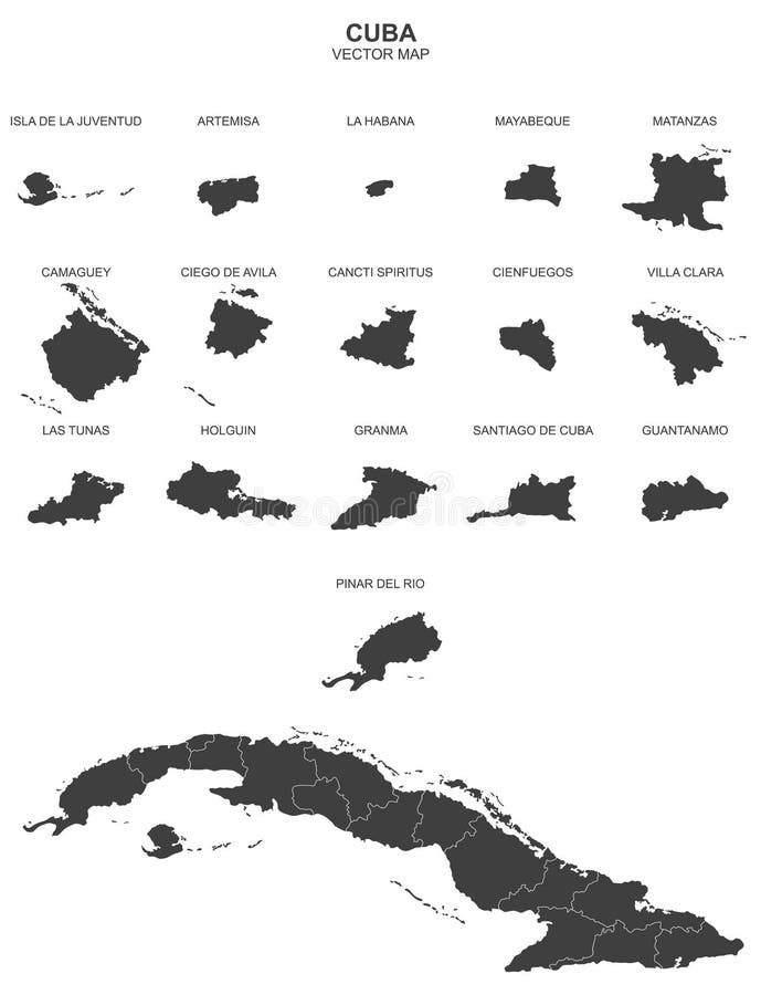 Political Map of Cuba Isolated on Transparent Background Stock Vector ...