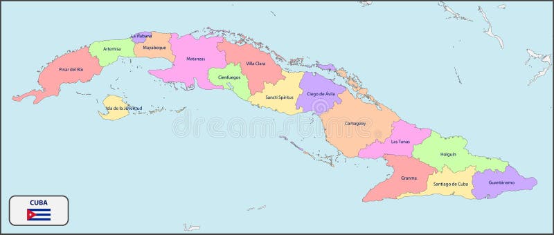Political Map of Cuba with Names Stock Vector - Illustration of ...