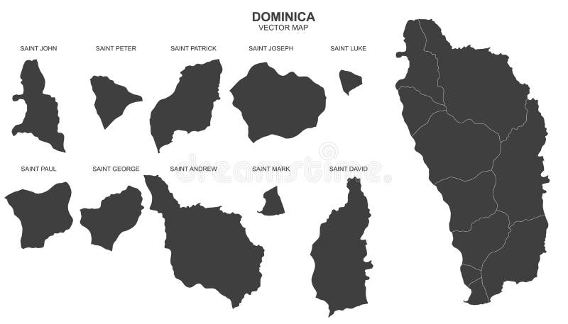 Political Map of Dominica Isolated on White Background Stock Vector ...